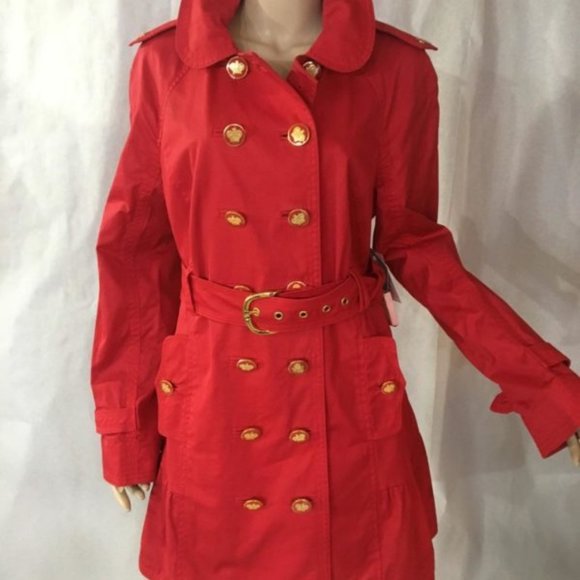 Juicy Couture | Jackets & Coats | Juicy Couture Red Trench Coat | Poshmark
